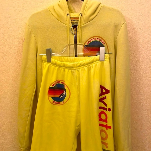 Aviator Nation | Tops | Aviator Nation Set Neon Yellow Logo ...